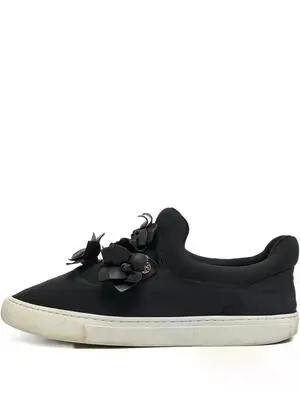 Tory Burch Floral Applique Sneakers - Black