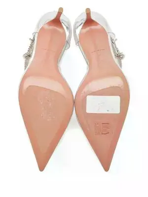Amina Muaddi 100mm Crystal-embellished Ankle-strap Pumps