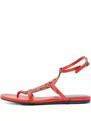 Alexander McQueen Skull Leather Flat Sandals