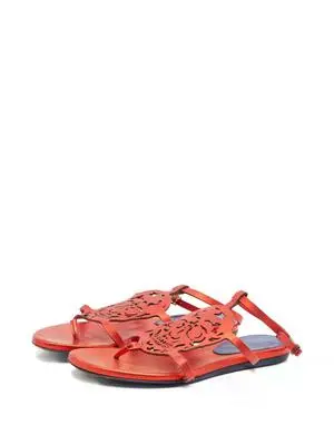 Alexander McQueen Skull Leather Flat Sandals