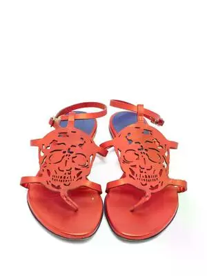 Alexander McQueen Skull Leather Flat Sandals