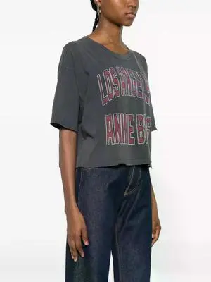ANINE BING Graphic Cropped T-shirt - Grey