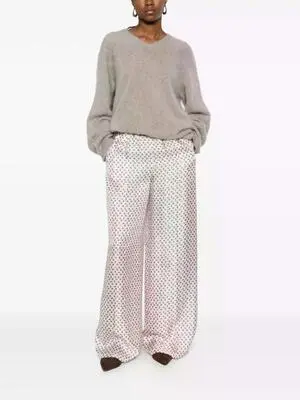Max Mara Printed Wide Leg Trousers