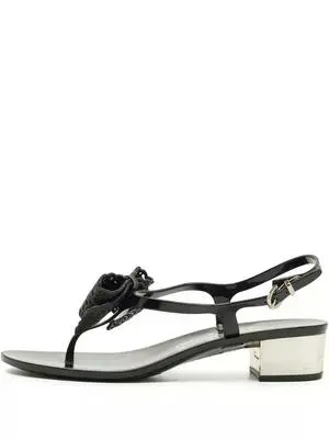 FERRAGAMO Ankle-strap Bow Sandals - Black