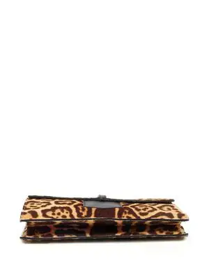 Saint Laurent Leopard-print Envelope Clutch