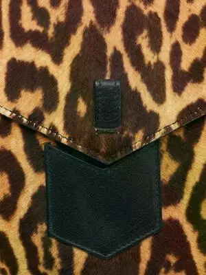 Saint Laurent Leopard-print Envelope Clutch