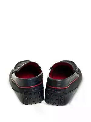 TOD'S X Ferrari Gommino Leather Loafers - Black