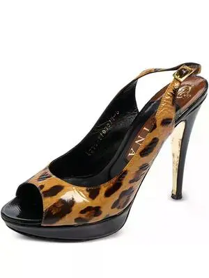 GINA Leopard Print Slingback Sandals