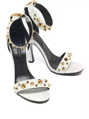 Versace Studded Ankle-strap Sandals - White