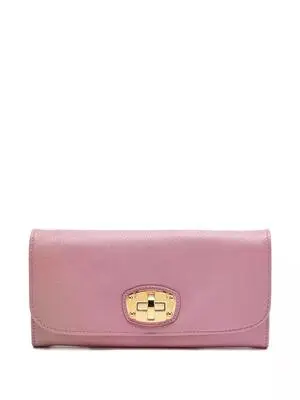 Miu Miu Flap Leather Wallet - Pink
