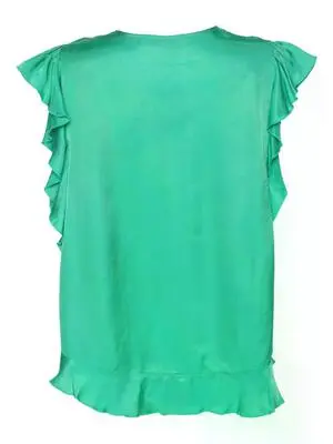 Sandro Ruffled Crepe Top