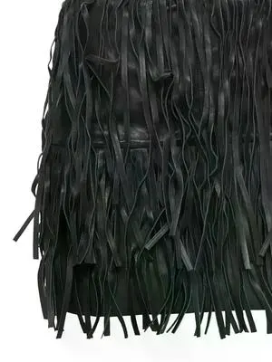 Zadig&Voltaire Leather Fringe Trim Skirt