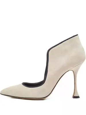 Manolo Blahnik 110mm Suede Cut-out Pumps