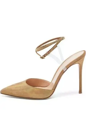 GIANVITO ROSSI 115mm Crystal-embellished Pumps - Neutrals