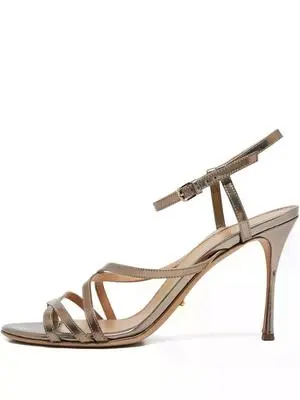 SERGIO ROSSI 95mm Leather Sandals - Gold