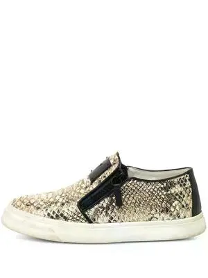 GIUSEPPE ZANOTTI Python Leather Zipper Sneakers