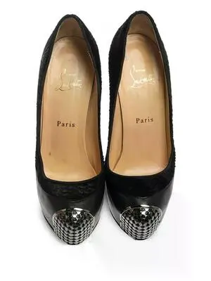 CHRISTIAN LOUBOUTIN 145mm Maggie Suede Platform Pumps - Black