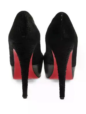 CHRISTIAN LOUBOUTIN 145mm Maggie Suede Platform Pumps - Black