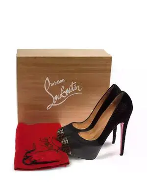 CHRISTIAN LOUBOUTIN 145mm Maggie Suede Platform Pumps - Black