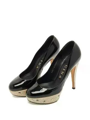 GINA Leather Platform Pumps