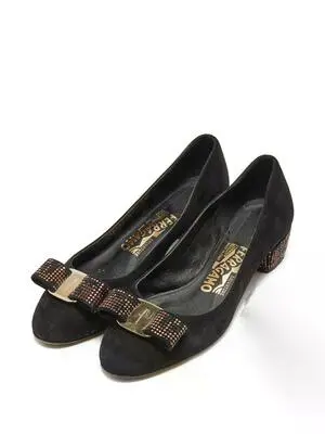FERRAGAMO 40mm Leather Pumps - Black