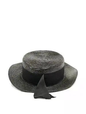 Saint Laurent Woven Wide Brim Hat - Black