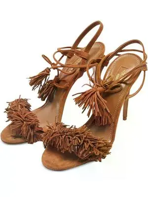 AQUAZZURA Fringed Tie Sandals