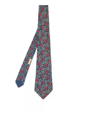 Hermès Silk Botanical-pattern Neck Tie