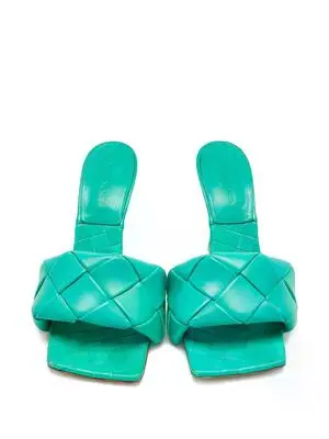 Bottega Veneta Woven Leather Stiletto Sandals - Blue