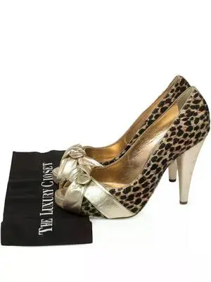 Dolce & Gabbana Knot-detail Pony Hair Pumps - Brown