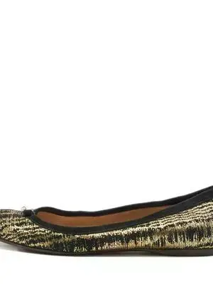 Fendi Metallic Suede Ballet Flats