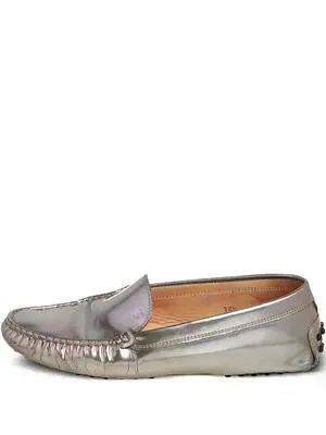 Tod's Silver Tone Flats For Women