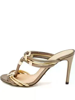 SERGIO ROSSI Leather Heeled Sandals - Green