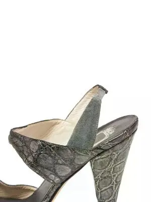 Dior 100mm Crocodile-embossed Slingback Sandals