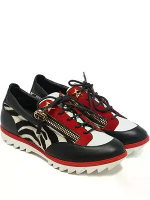 GIUSEPPE ZANOTTI 2016 Zebra Pony-hair Leather Sneakers - Black