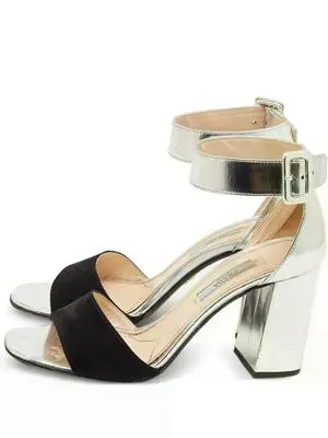 Prada Block Heel Ankle Strap Sandals - Black