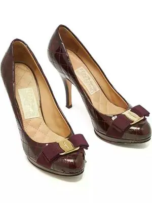 FERRAGAMO 100mm Vara Bow Quilted Pumps - Red