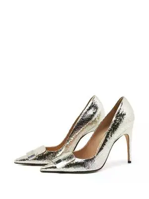 SERGIO ROSSI Croc-embossed Buckle Pumps