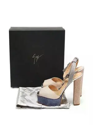 GIUSEPPE ZANOTTI Lavinia Glitter Platform Heeled Sandals