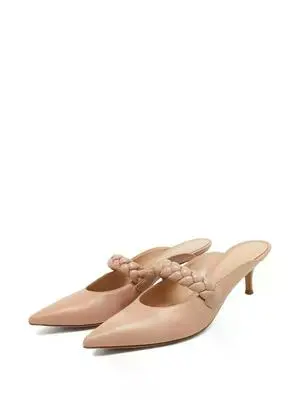 GIANVITO ROSSI Braided Strap Slingback Heels