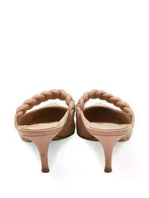 GIANVITO ROSSI Braided Strap Slingback Heels
