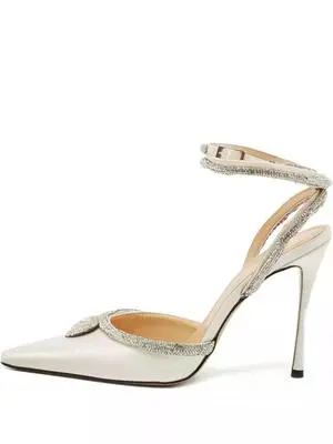 Mach & Mach 100mm Crystal Heart Pumps - Neutrals