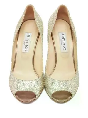 Jimmy Choo Gold Glitter Heels