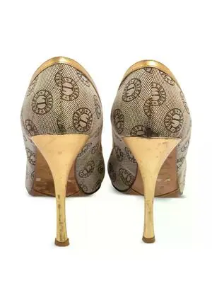 LORIBLU Monogram Print Canvas Pumps