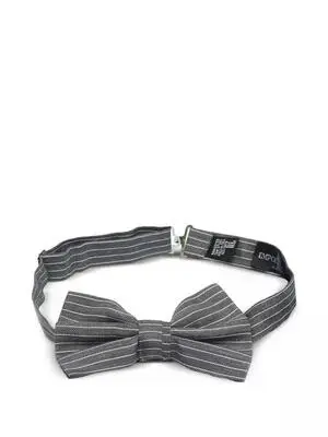 Emporio Armani Striped Cotton Bow Tie - Grey