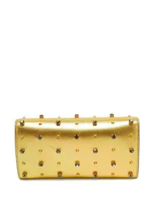 Gucci Embroidered-tiger Studded Clutch