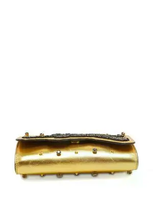 Gucci Embroidered-tiger Studded Clutch
