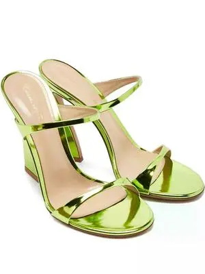 GIANVITO ROSSI Aura Leather Sandals - Green