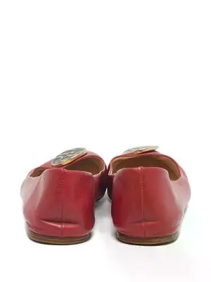 Carolina Herrera Leather Ballet Flats With Logo Detail