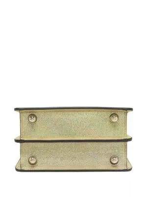 Fendi Peekaboo Embellished Suede Tote - Green